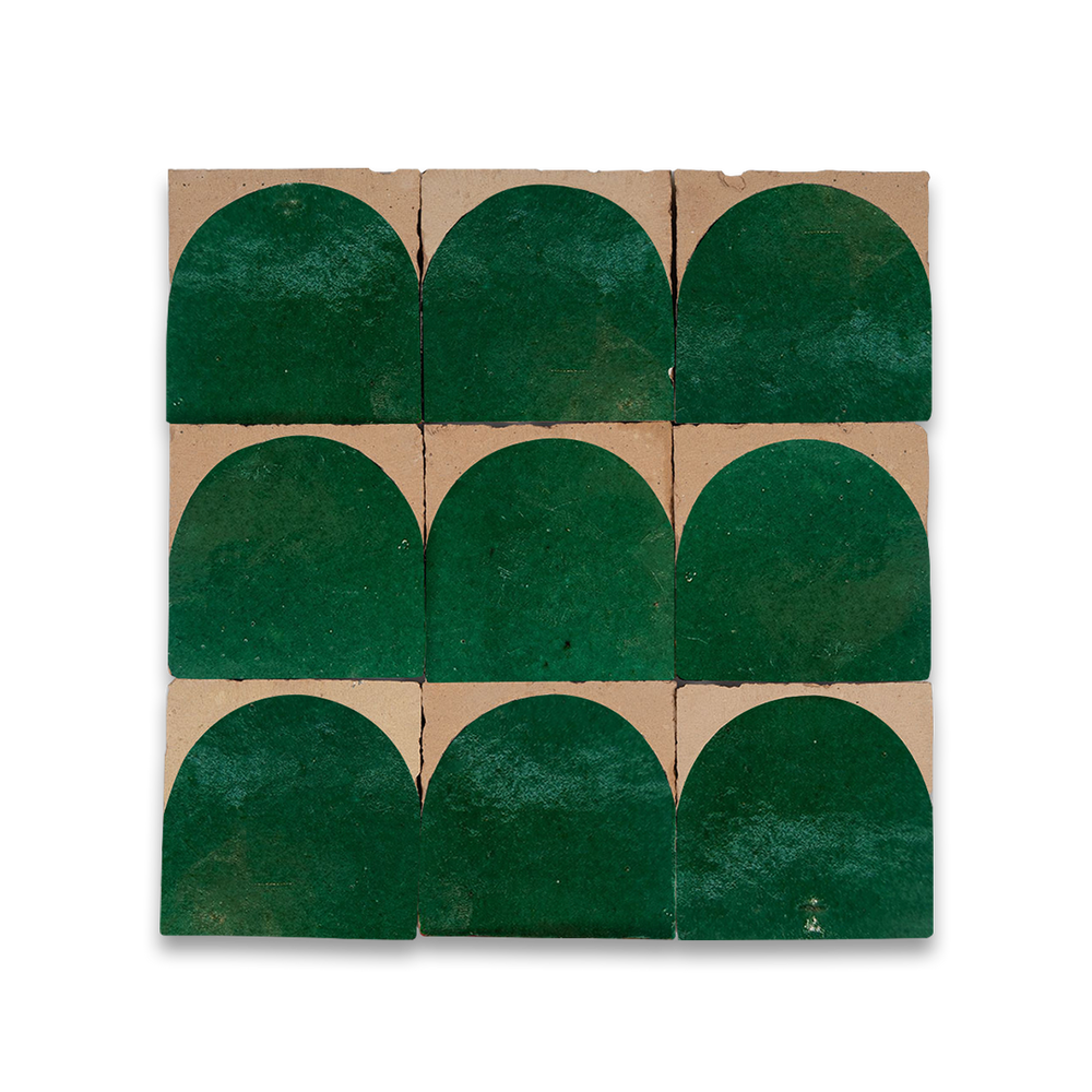 Dark Green Arch Terracotta Zellige